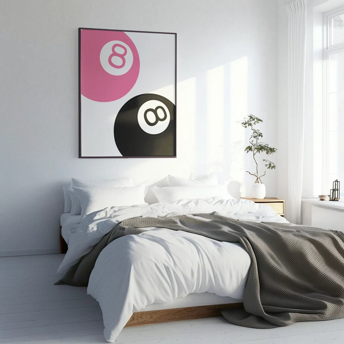Magic 8 Ball Pink & Black Printable Wall Art | Law of Attraction Decor ...