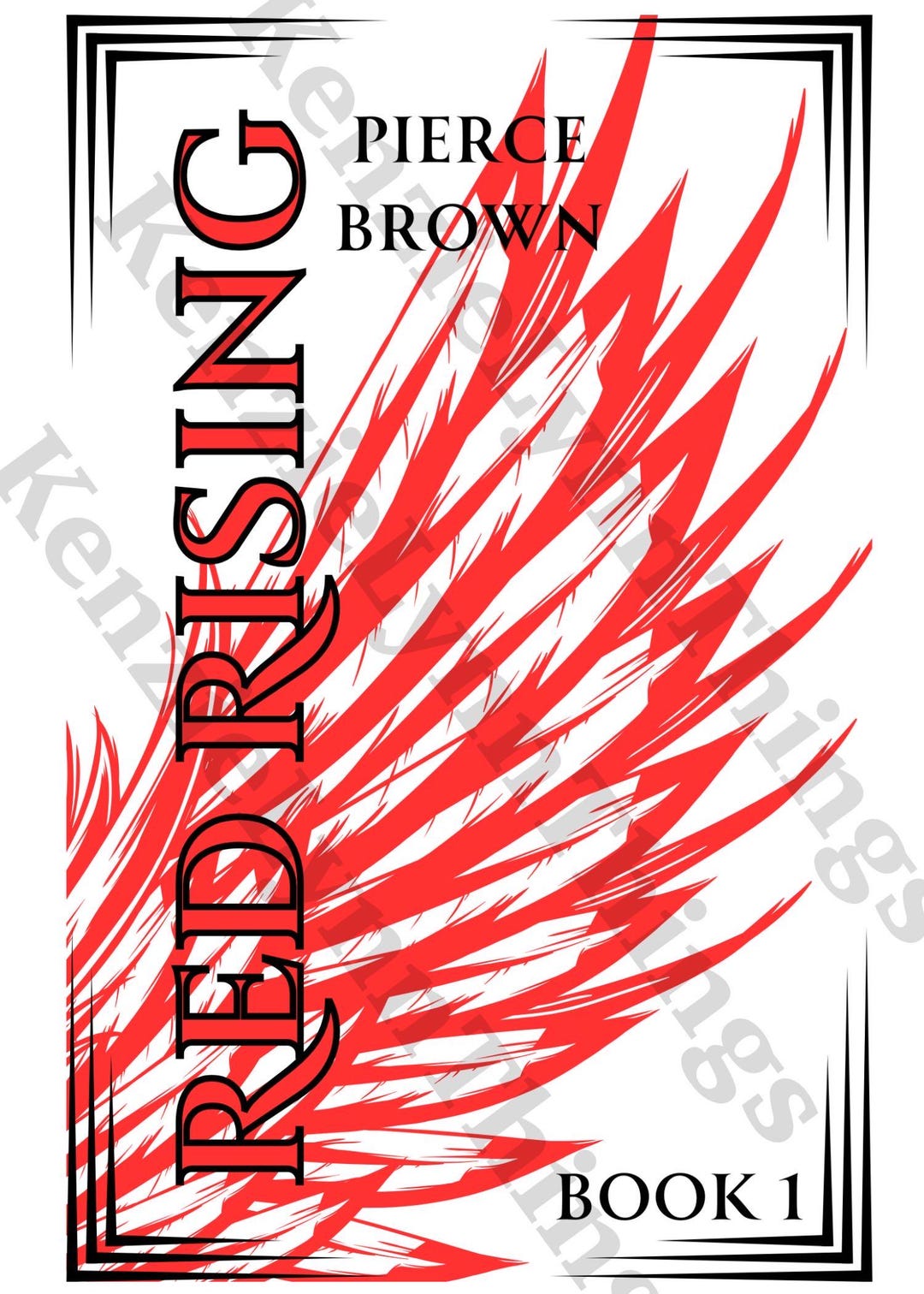 Red Rising Digital Book Cover Design for Use on Cutting Machine, Tool ...