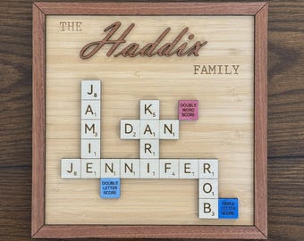 Scrabble Tile Wall Art | Personalized Family Name Sign | Mother's Day ...