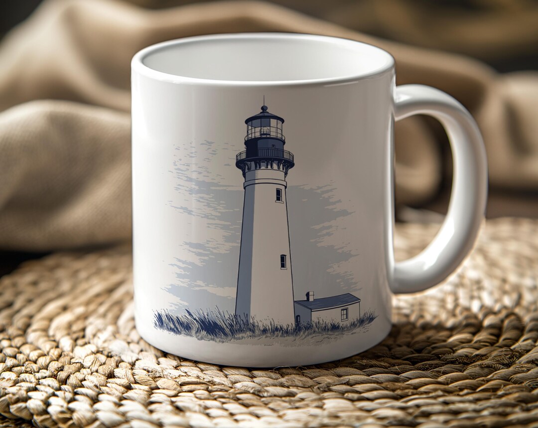 Tybee Island Lighthouse Ceramic Coffee Mug, Nautical Coastal Mug ...