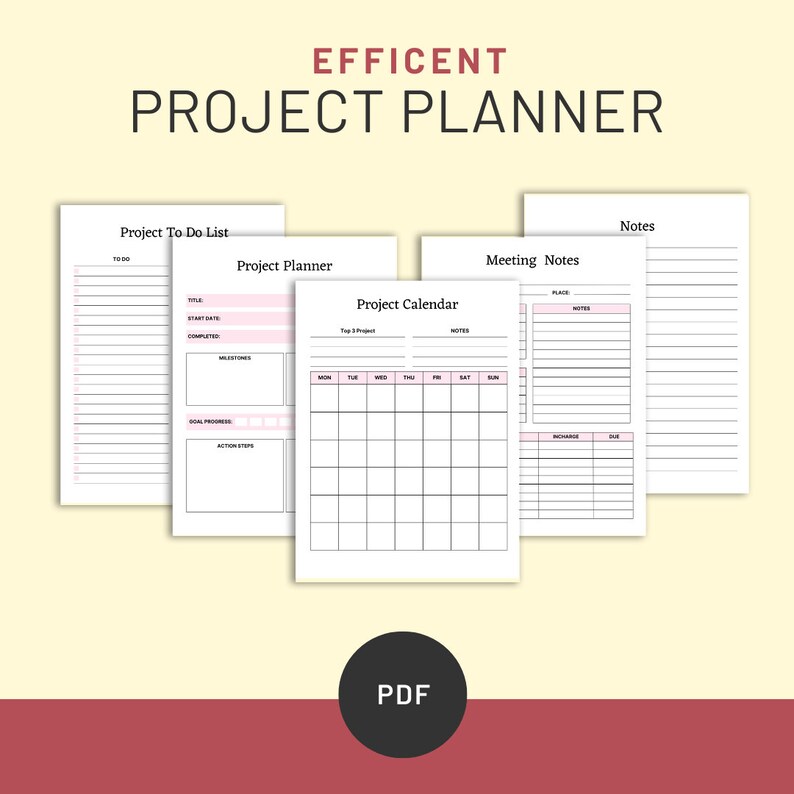 Project Planner Printable, Goodnotes Business Productivity Planner ...