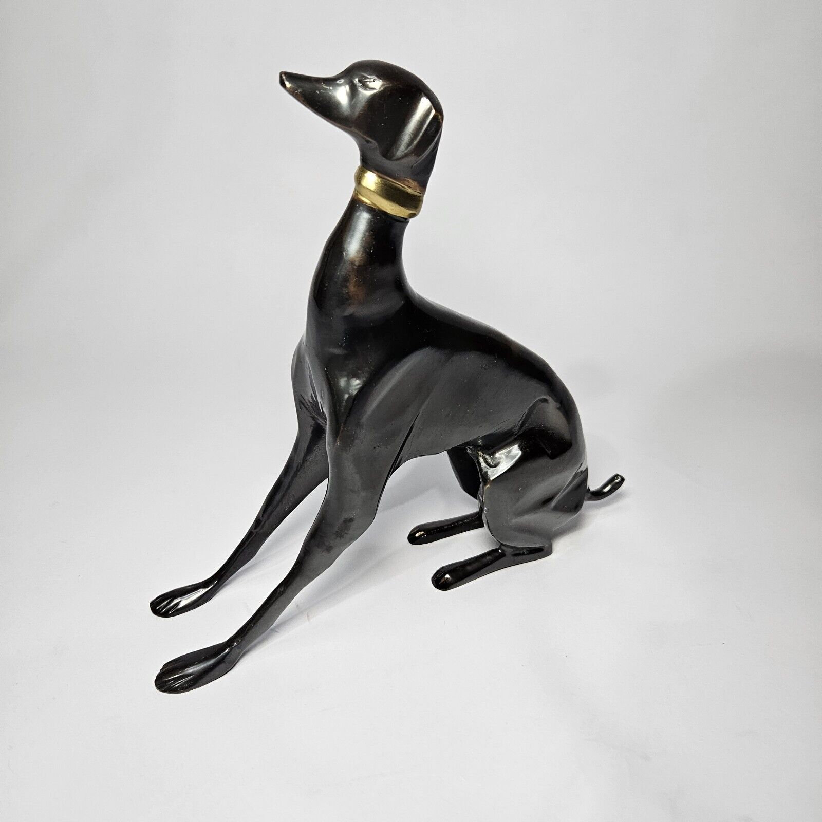 Bronze Dog Abstract Whippet Doberman Vintage Retro Metal Art Sculpture ...