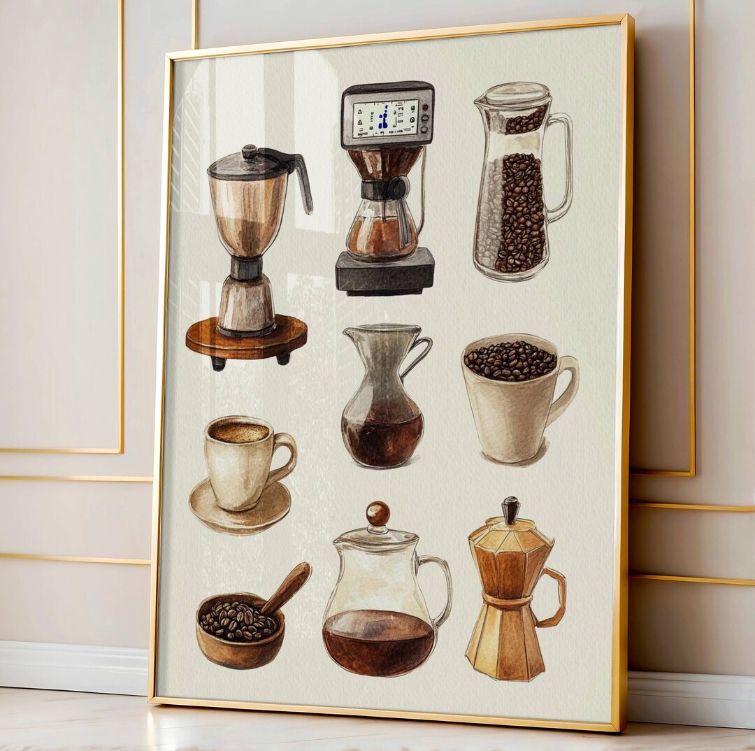 Retro Coffee Chart Print: Minimalist Barista Art (digital Download - Etsy