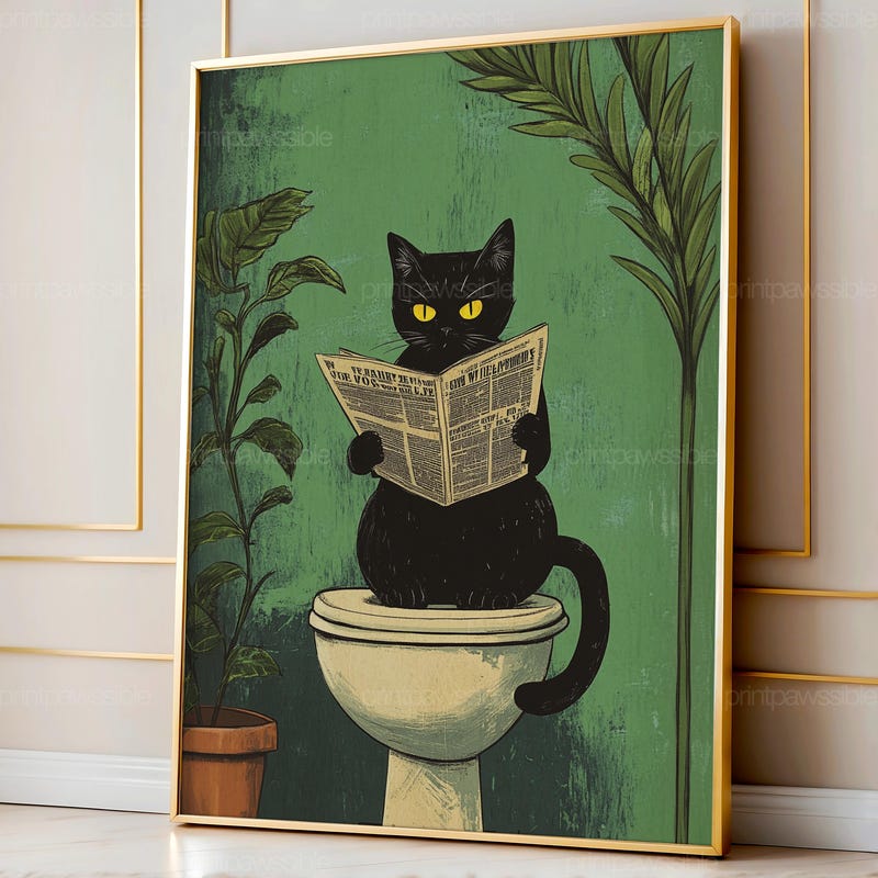 Cats Reading Books Prints - Etsy