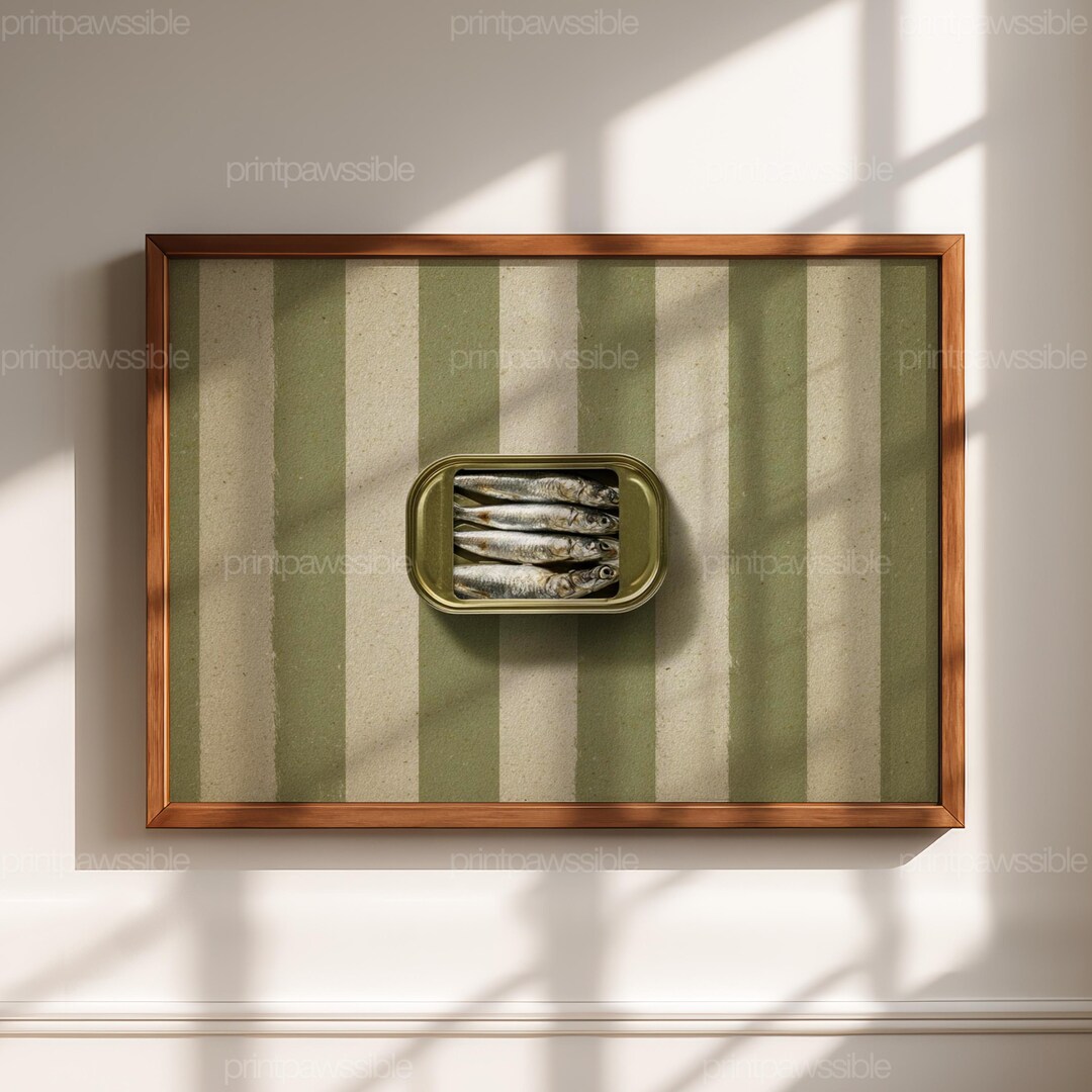 Vintage Tinned Fish Illustration Download, Retro Pantry Food Artwork ...
