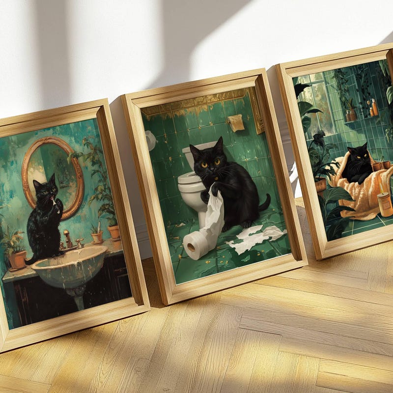 Vintage Cat Print - Etsy