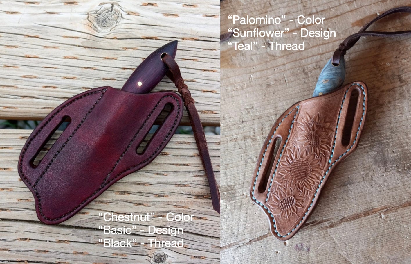 CUSTOM Handmade Leather Pancake Knife Sheath - Small - Etsy