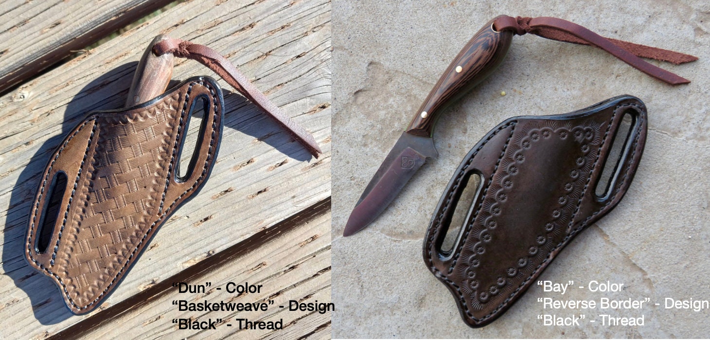 CUSTOM Handmade Leather Pancake Knife Sheath - Small - Etsy