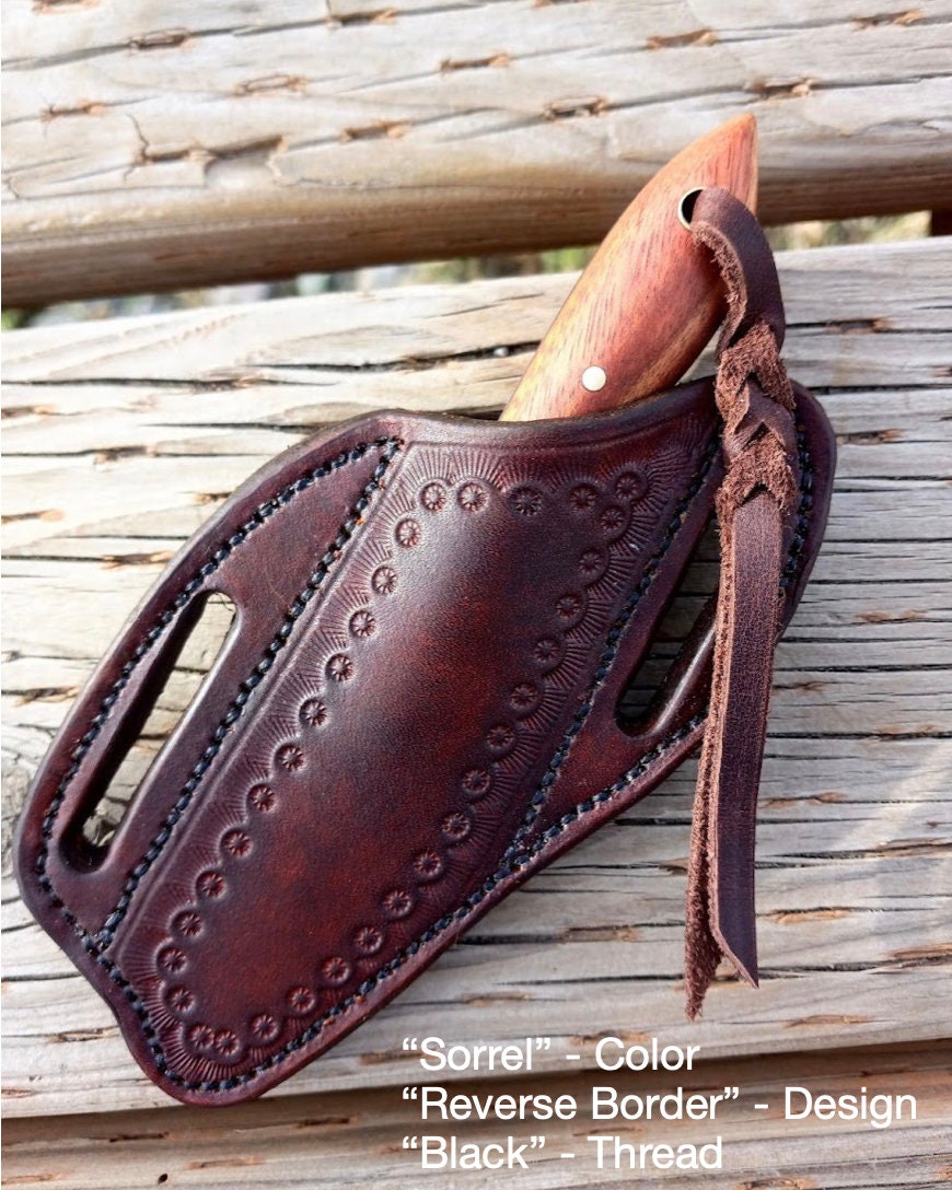 CUSTOM Handmade Leather Pancake Knife Sheath - Small - Etsy