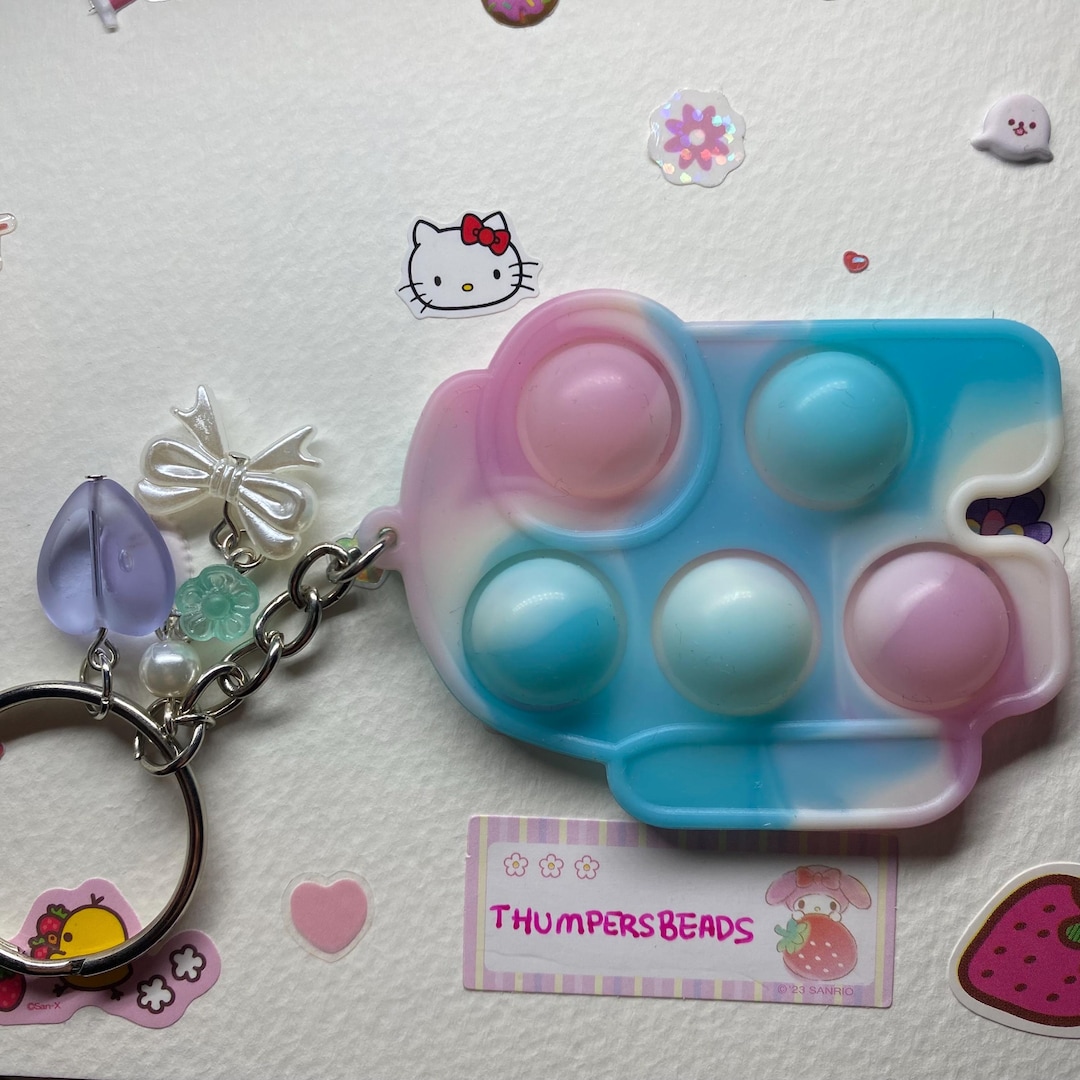 Cotton Candy Among Us Pop It Keychain | Gift Accessory for Purse ...