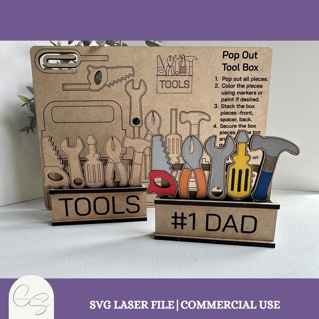 Pop Out Toolbox SVG Digital File Laser File With Tools and Bonus Clip ...