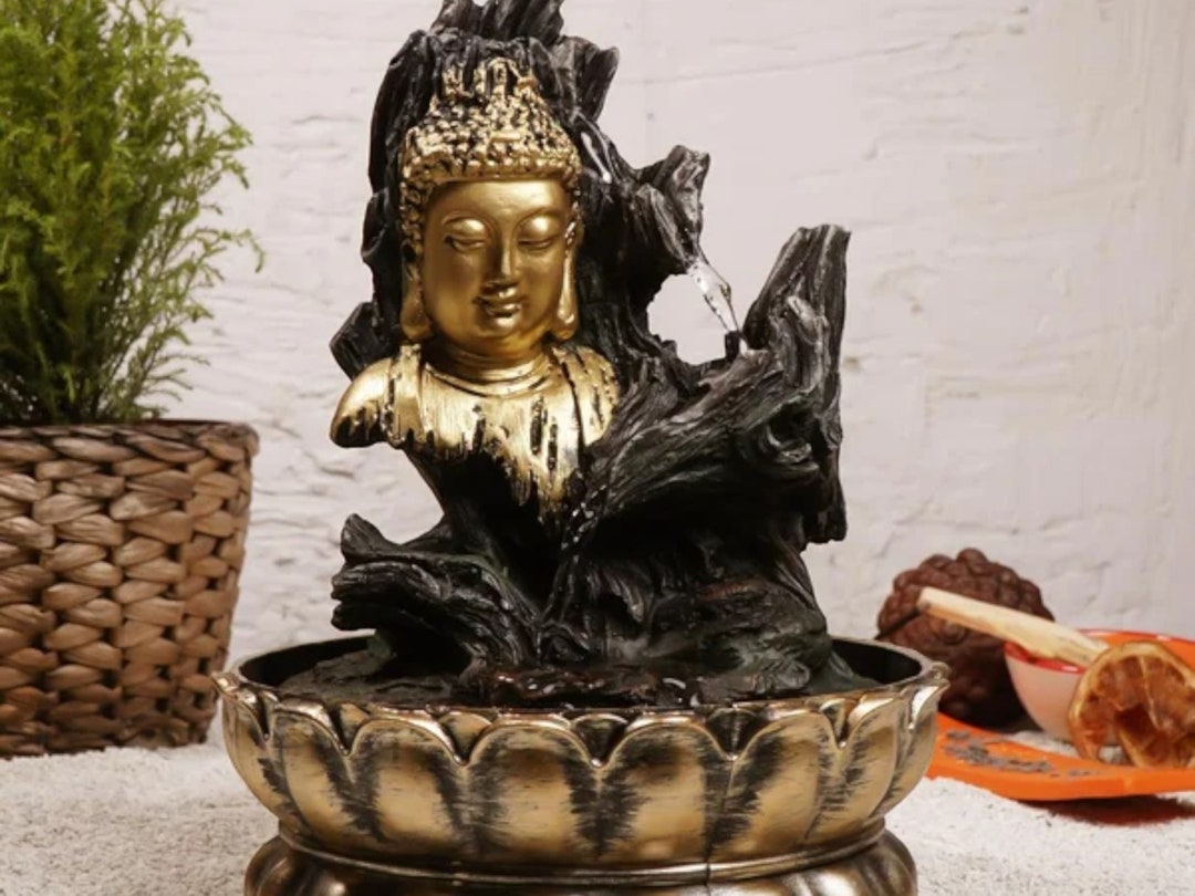 Zen Buddha Waterfall Fountain - Tranquil Home Decor - Etsy