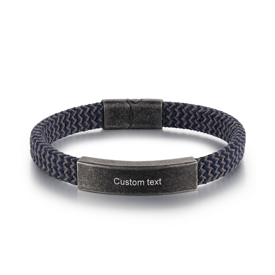 Custom Men's Retro Bracelet - Personalized Vintage Style Wristband - Etsy