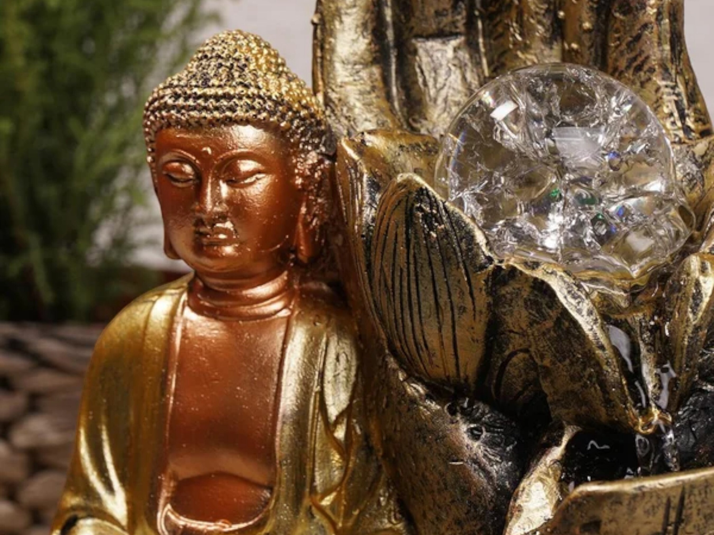 Zen Lord Buddha & Hand Waterfall Fountain - Tranquil Home Decor - Etsy