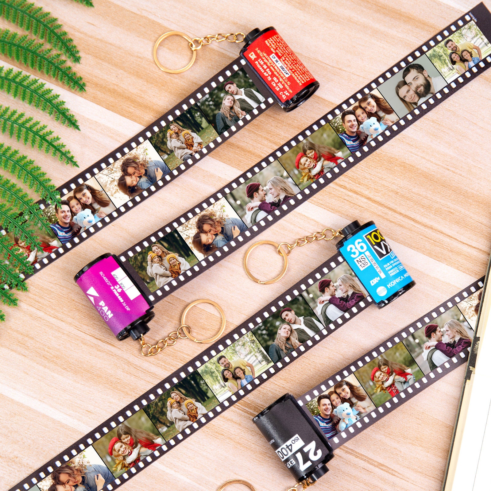 Customizable Film Photo Keychain With Music Code ,personalize With 5-10 ...