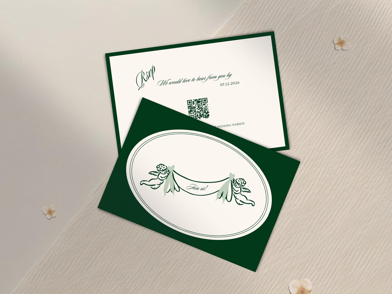 Sage Green Stripe Wedding Invitation Suite, Elegant Whimsical ...