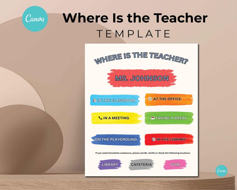 Editable Where is the Teacher Sign, Personalized School Counselor Door ...