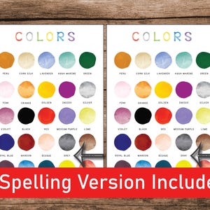 Color Poster Cards, Montessori Flashcards, Pre-school Cards ...