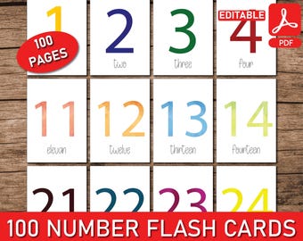 Number Flash Cards 1-100, Fun Learning for Kids, Count to 100 ...