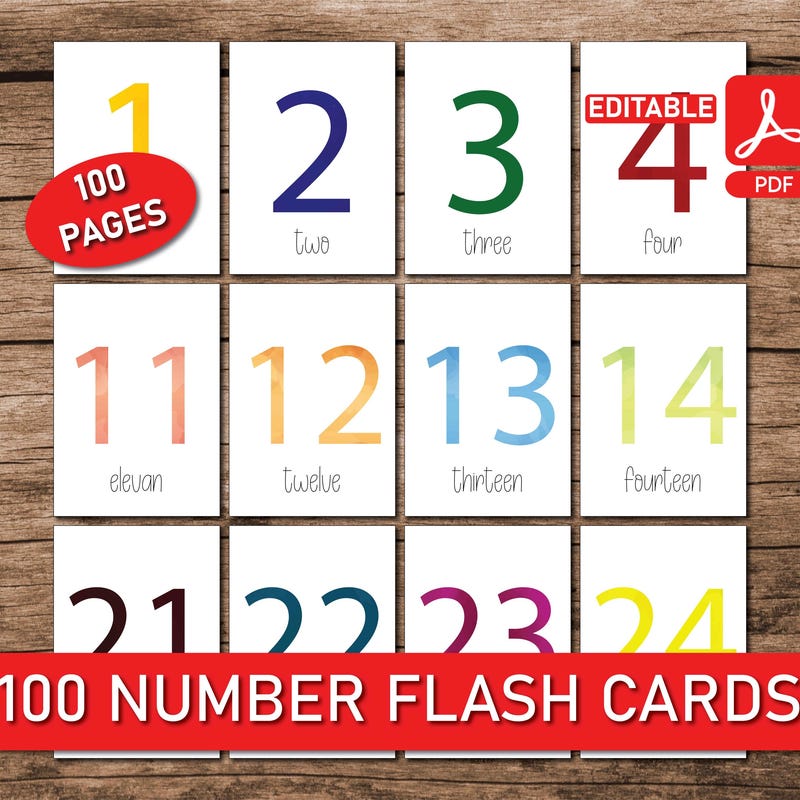 Number Flash Cards - Etsy