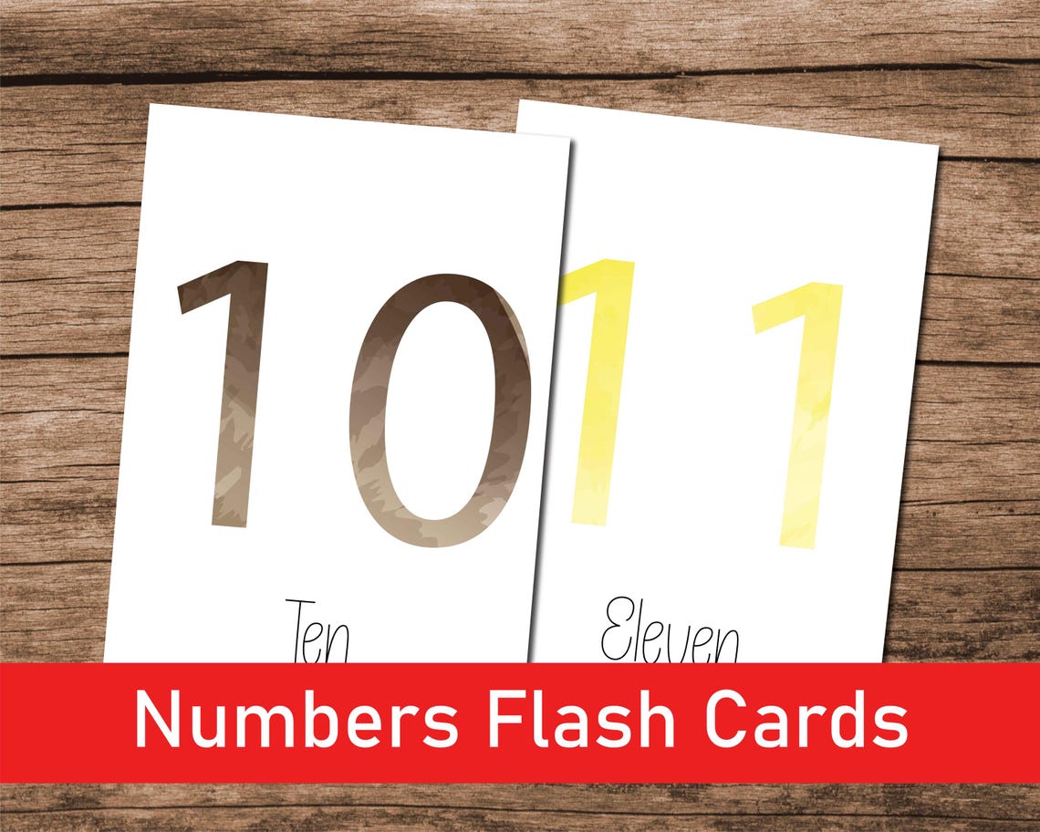 Numbers Flash Cards, Count and Clip, Preschool Counting Flash Cards ...