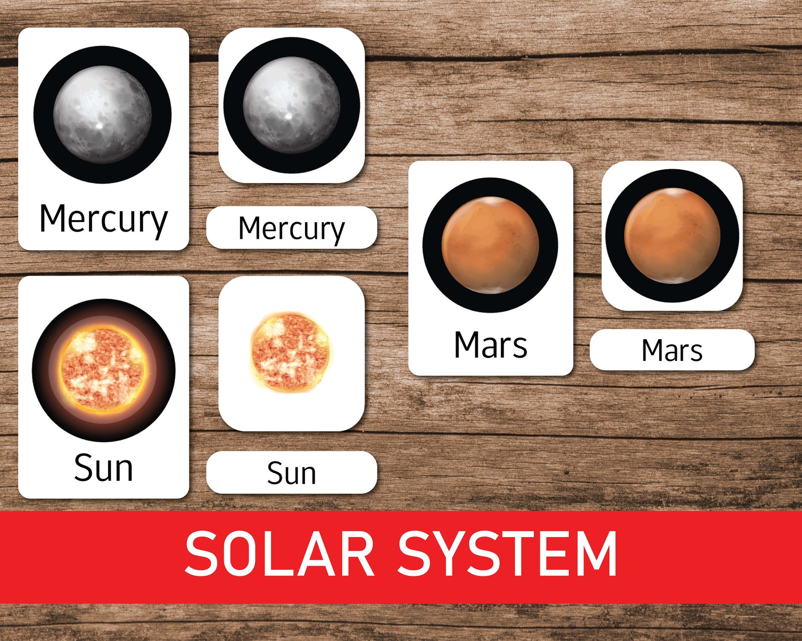 Solar System Flash Cards, Homeschool Printables, Montessori Materials ...