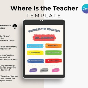 Editable Where is the Teacher Sign, Personalized School Counselor Door ...