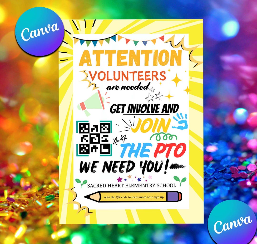 School Pto Pta Recruitment Flyer With QR Code, Why Join Volunteers ...