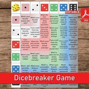 Dicebreaker Game, Games for Kid, Table Talk Dice, Getting to Know You ...