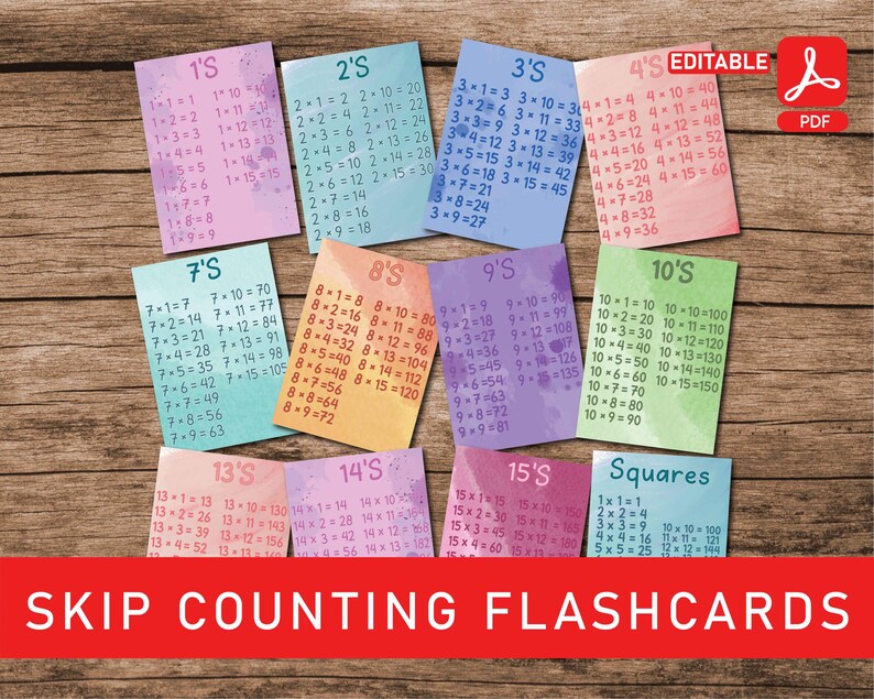 Skip Counting Cards, Homeschool Classroom Math Activity, Kids Skip ...