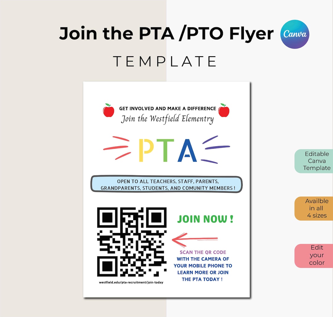 Editable Pto PTA Membership Drive Flyer, PTA Membership Form, Pta Sign ...