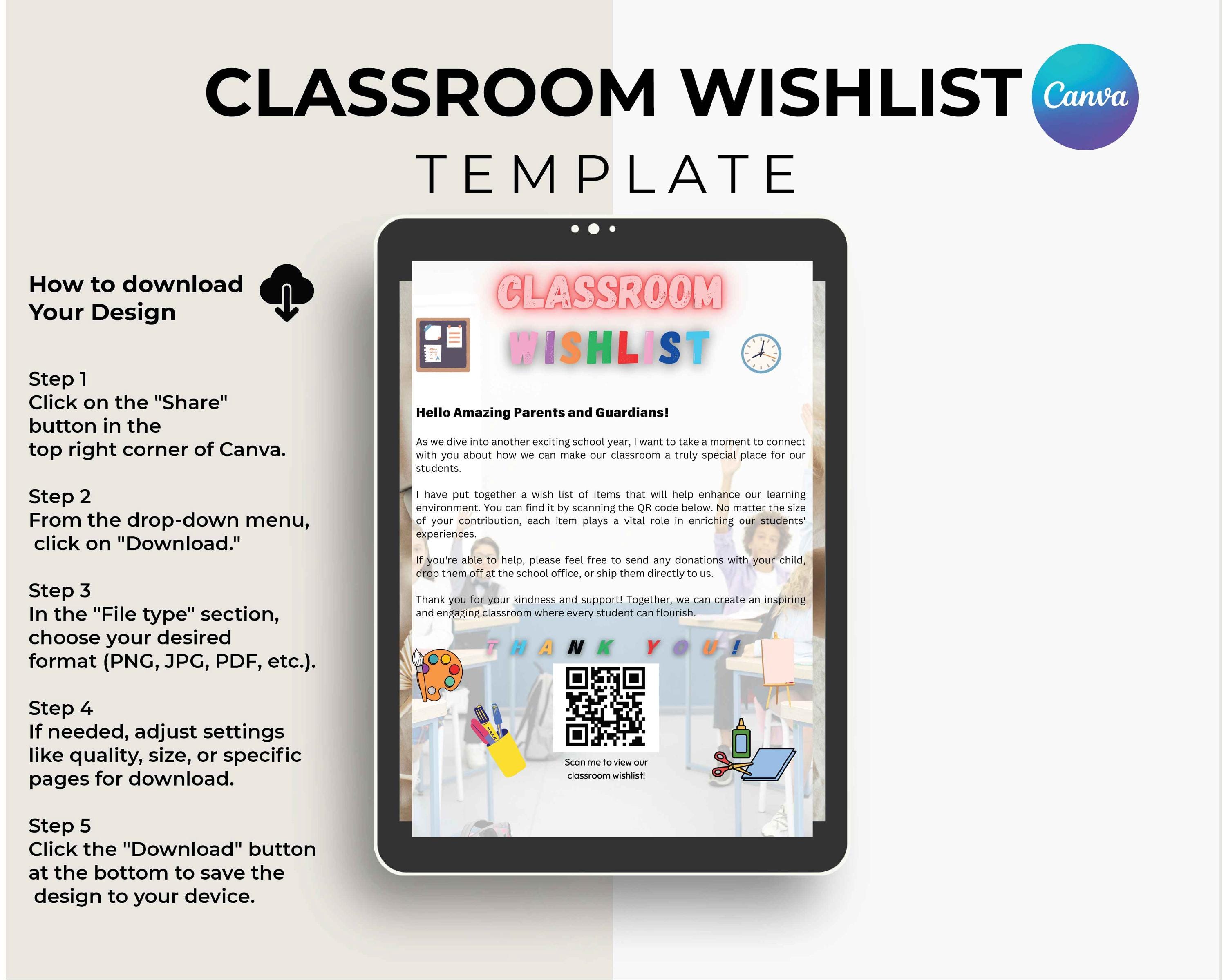 Editable Teacher Wishlist, All About My Teacher Printable, Favorite ...
