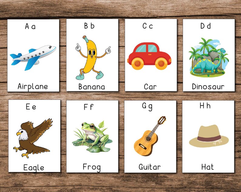 Printable Alphabet Flash Cards, Alphabet Cards Printable for Preschool ...