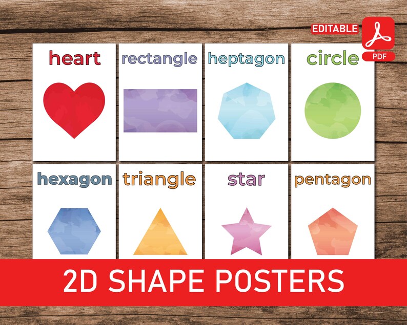 Shape Posters Classroom 2D Shapes, Homeschool, Neutral Boho Modern ...