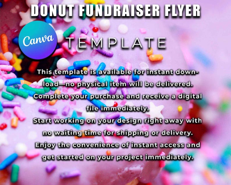 Editable Donut Fundraiser Flyer TEMPLATE, School Fundraiser, Easy PTO ...