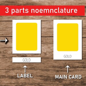 25 Color Cards, Montessori Flashcards, Pre-school Cards, Educational ...