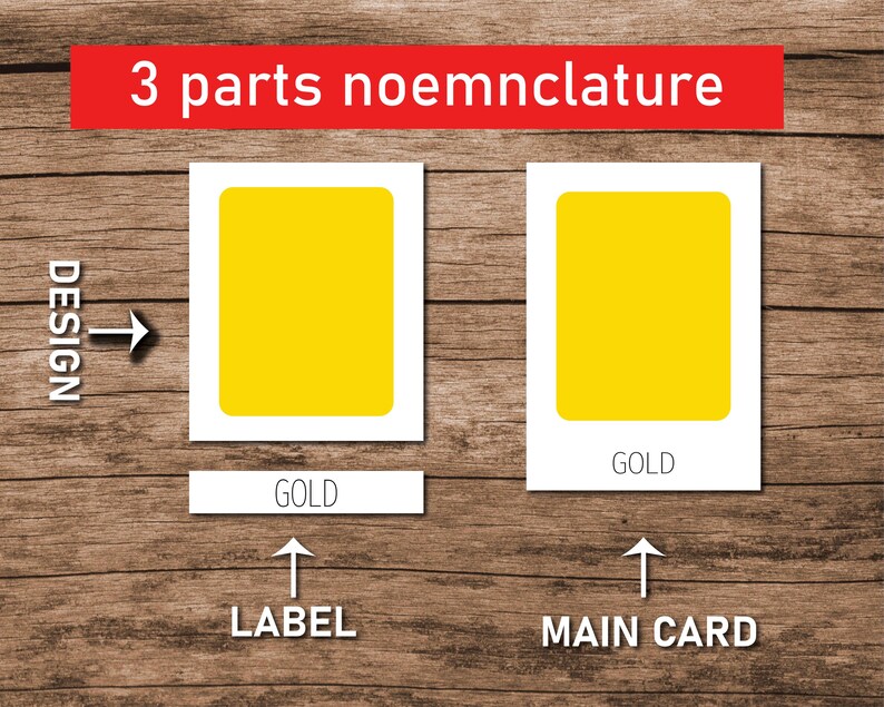 25 Color Cards, Montessori Flashcards, Pre-school Cards, Educational ...