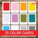 25 Color Cards, Montessori Flashcards, Pre-school Cards, Educational ...