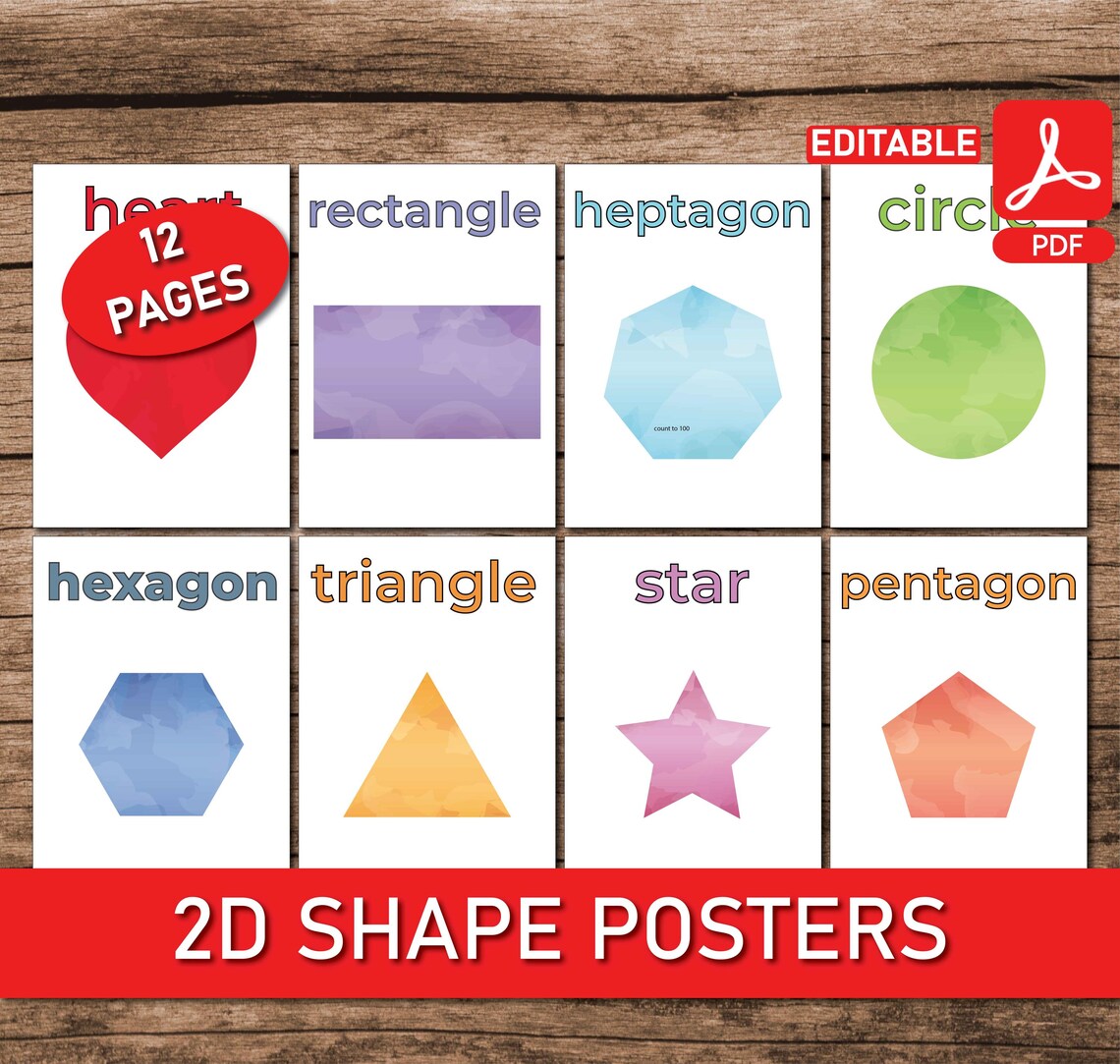 Shape Posters Classroom 2D Shapes, Homeschool, Neutral Boho Modern ...