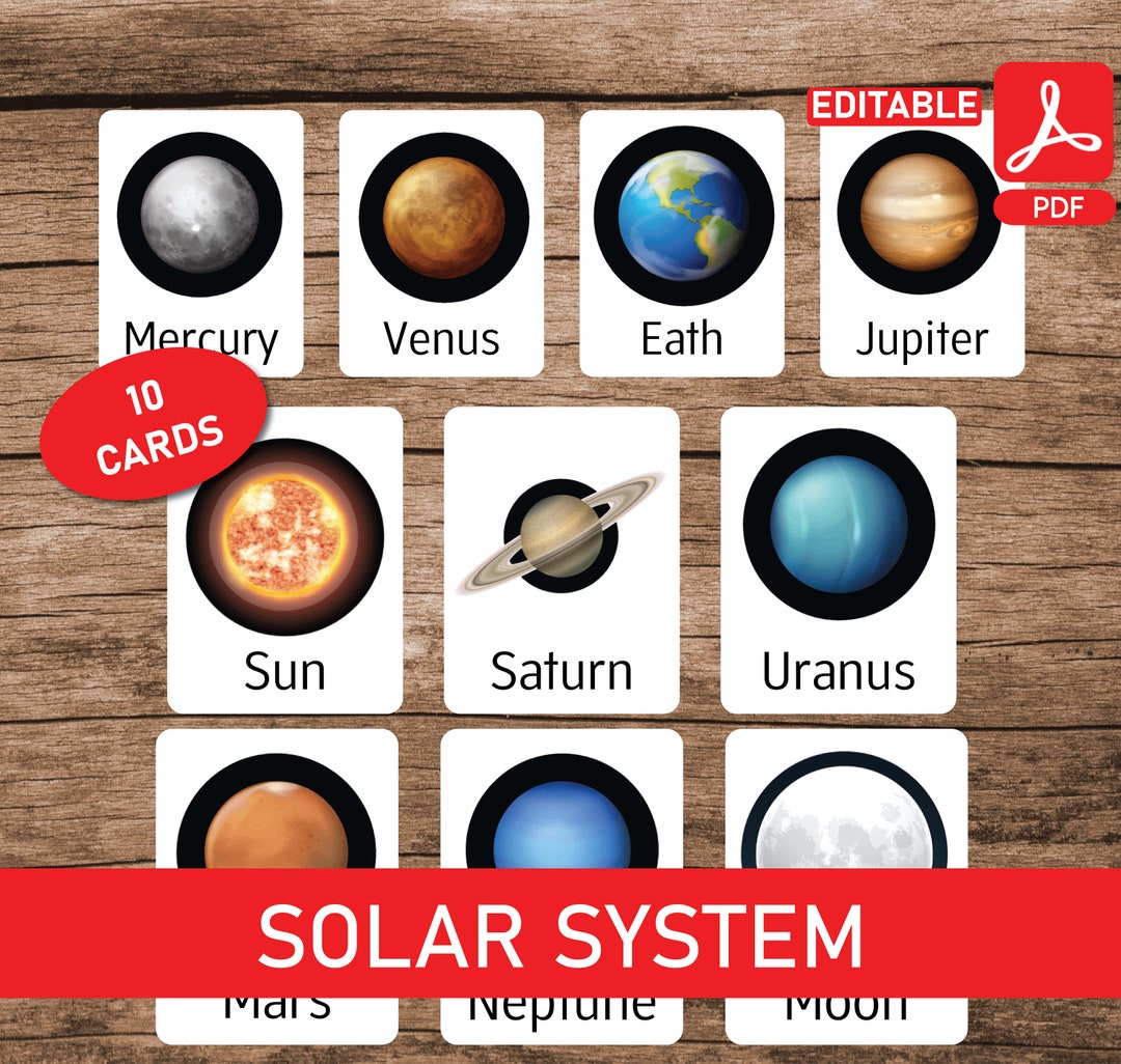 Solar System Flash Cards, Homeschool Printables, Montessori Materials ...