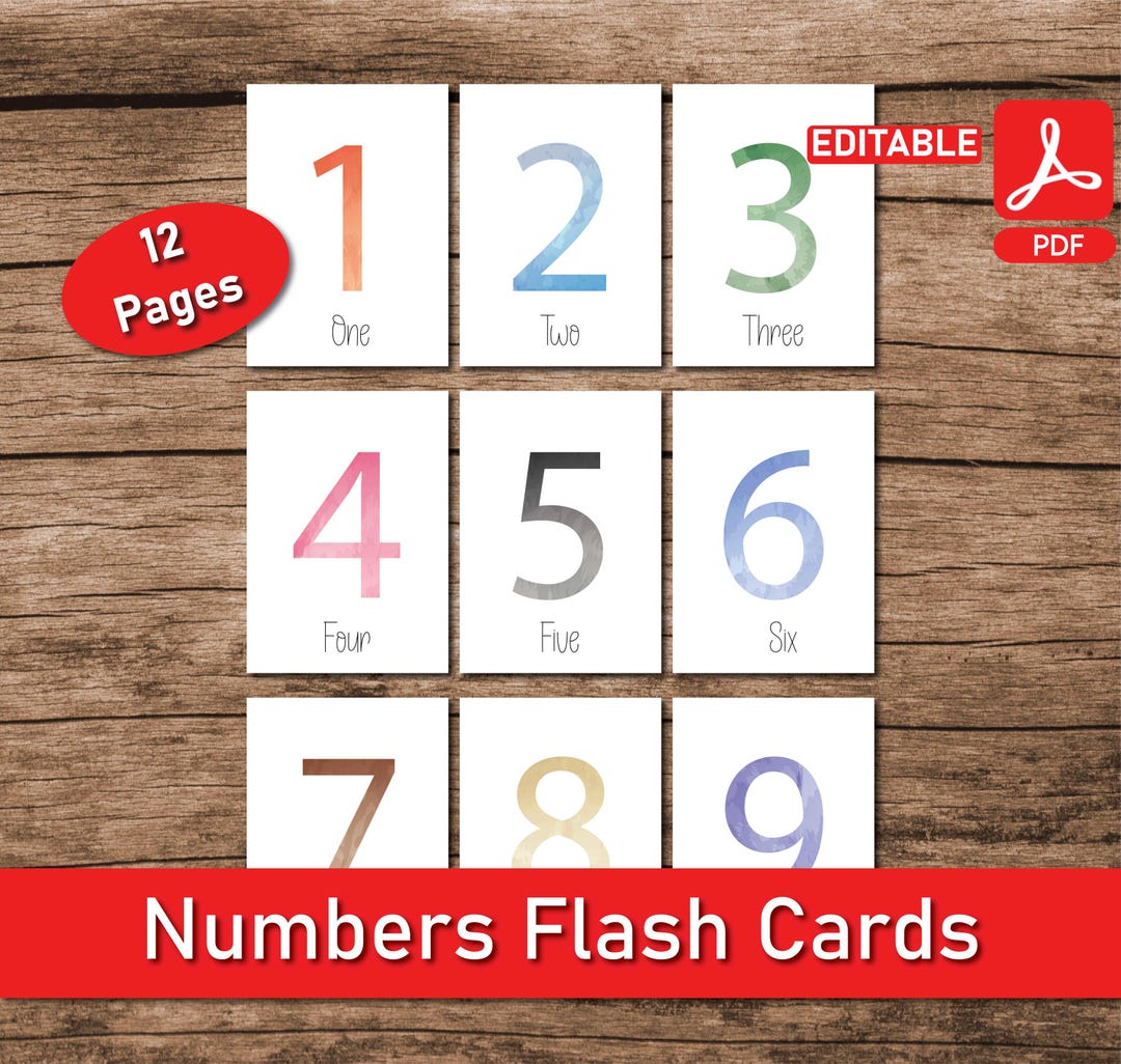 Numbers Flash Cards, Count and Clip, Preschool Counting Flash Cards ...
