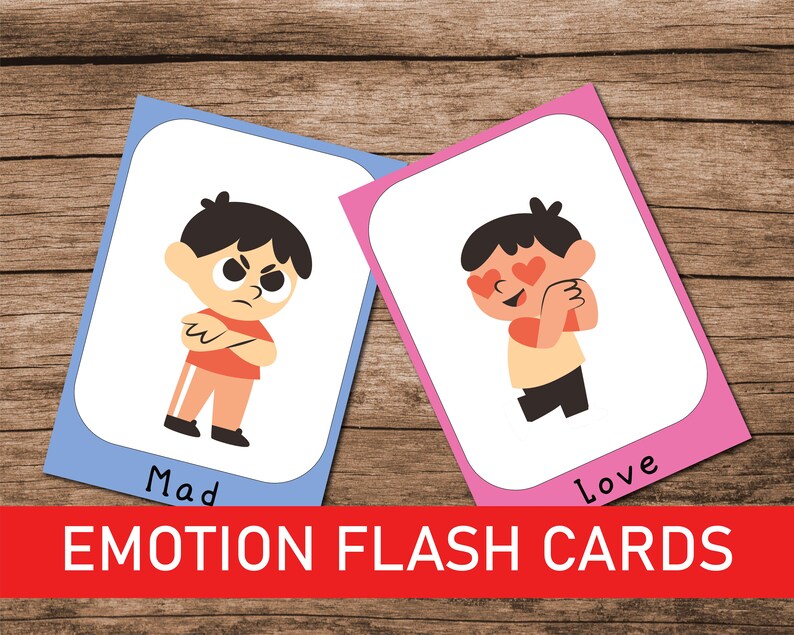 Kids Emotions Flashcards, Emotional Regulation, Large Montessori ...
