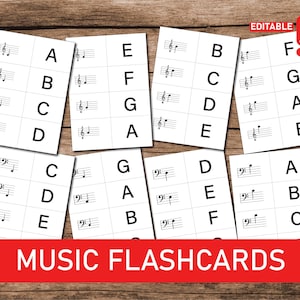 Printable Music Flashcards, Music Manuscript Paper, Piano Staff Paper ...