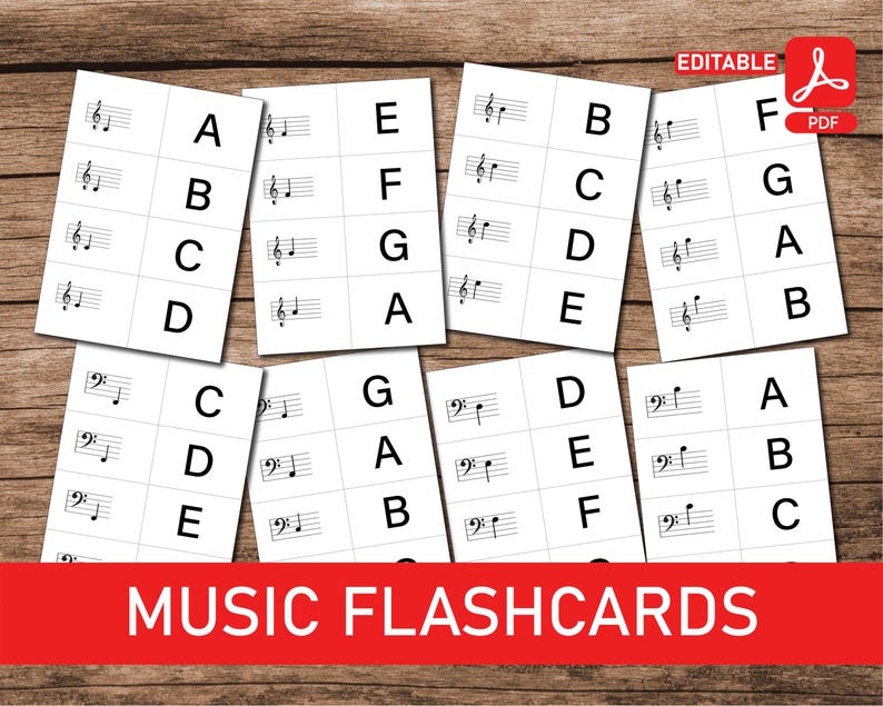 Printable Music Flashcards, Music Manuscript Paper, Piano Staff Paper ...