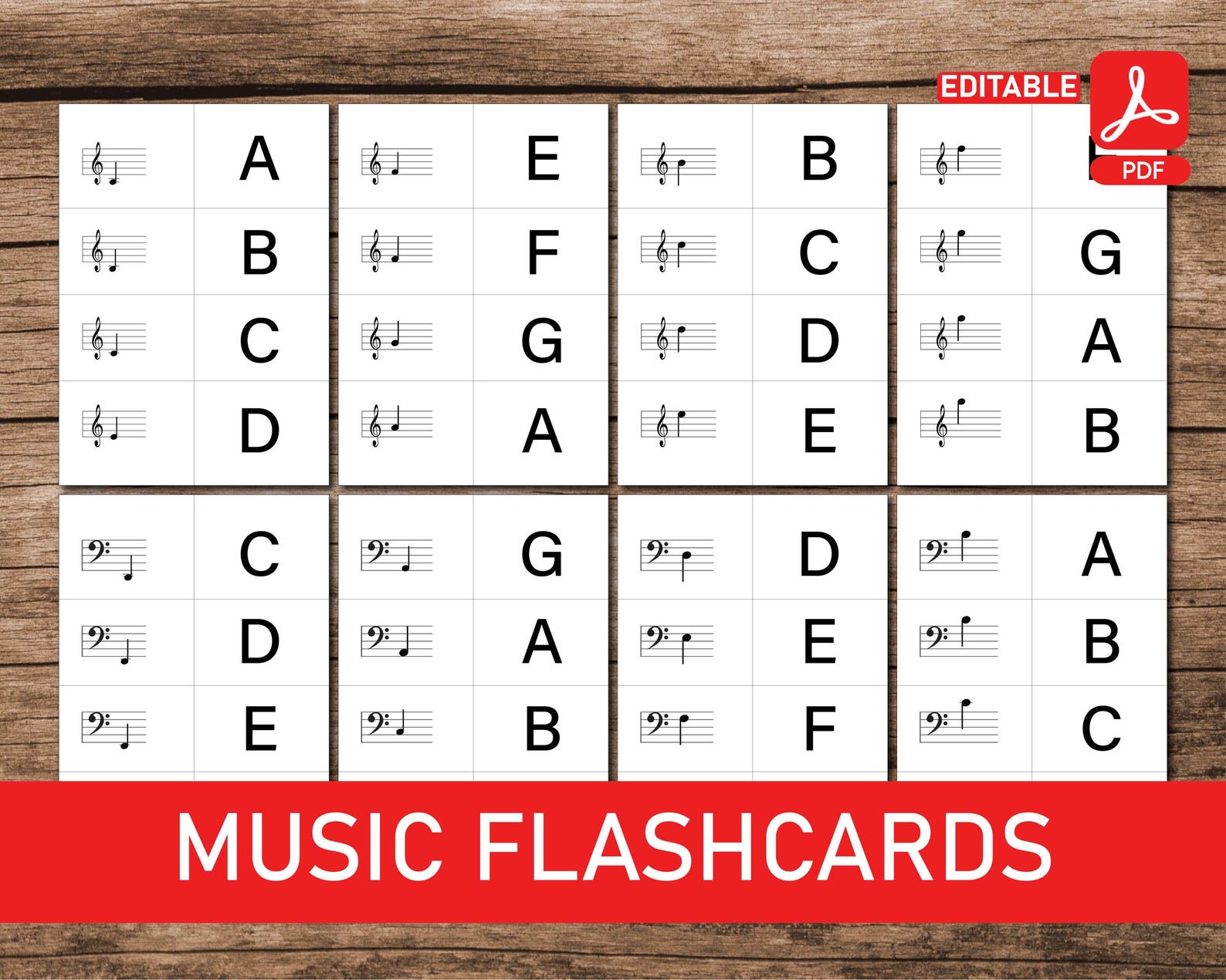 Printable Music Flashcards, Music Manuscript Paper, Piano Staff Paper ...