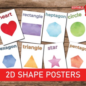 Shape Posters Classroom 2D Shapes, Homeschool, Neutral Boho Modern ...