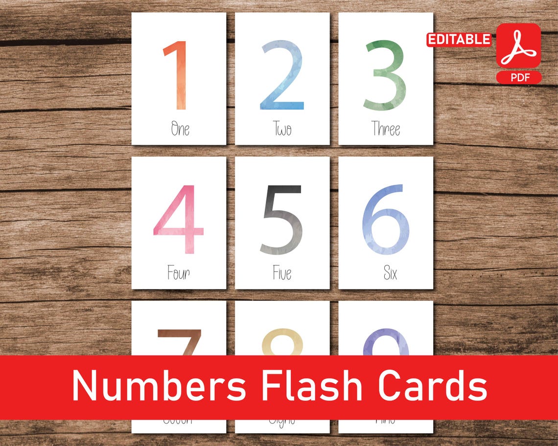 Numbers Flash Cards, Count and Clip, Preschool Counting Flash Cards ...
