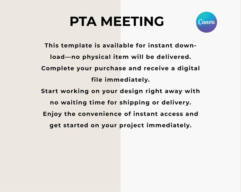PTO PTA Meeting Flyer, Editable Template, Back to School, November ...