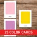25 Color Cards, Montessori Flashcards, Pre-school Cards, Educational ...