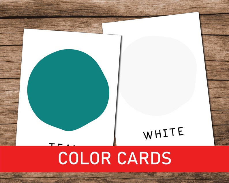 Color Cards, Montessori Flashcards, Color Wheel Art Flash Cards ...
